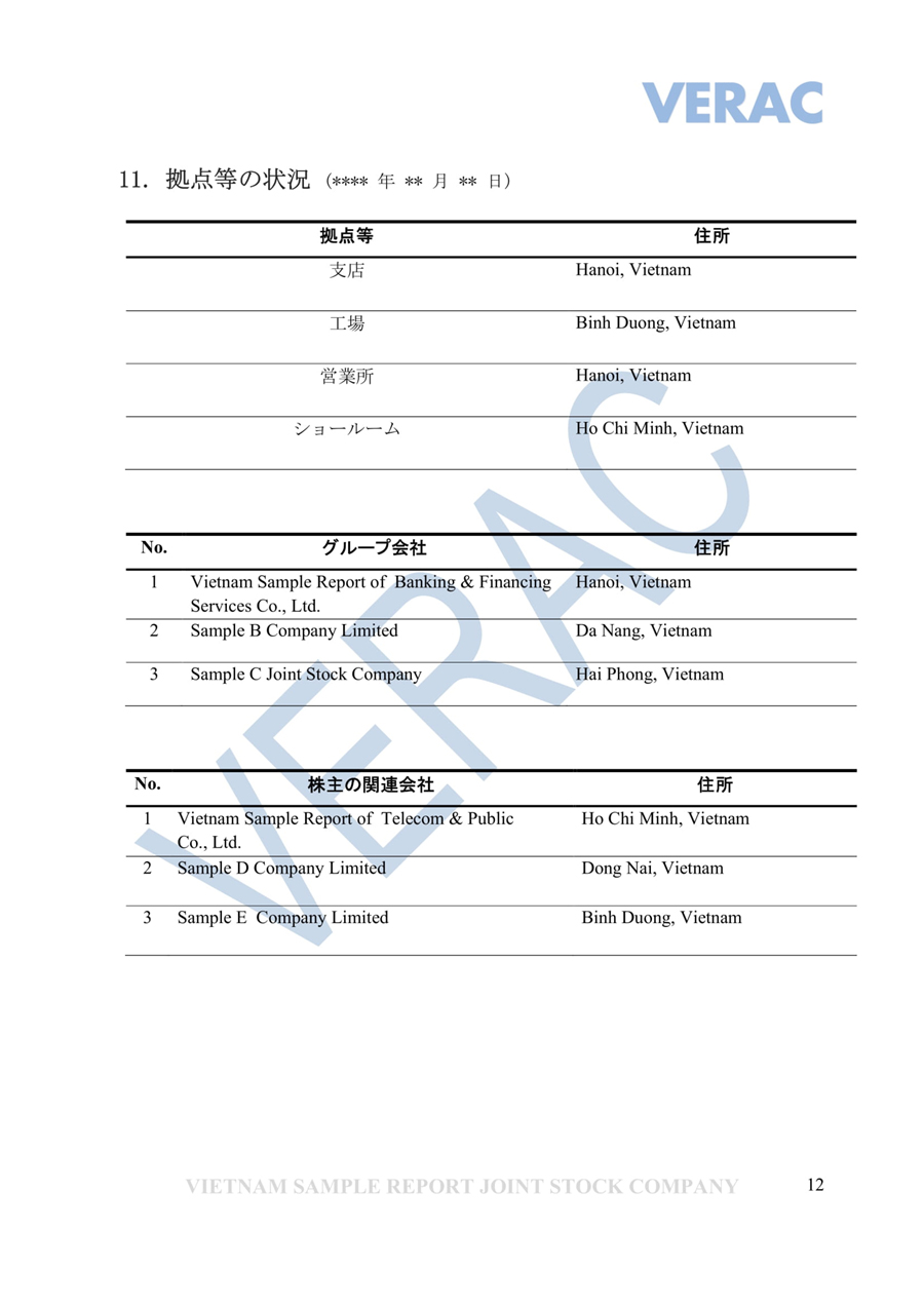 ベトナム企業信用調査 - VERAC